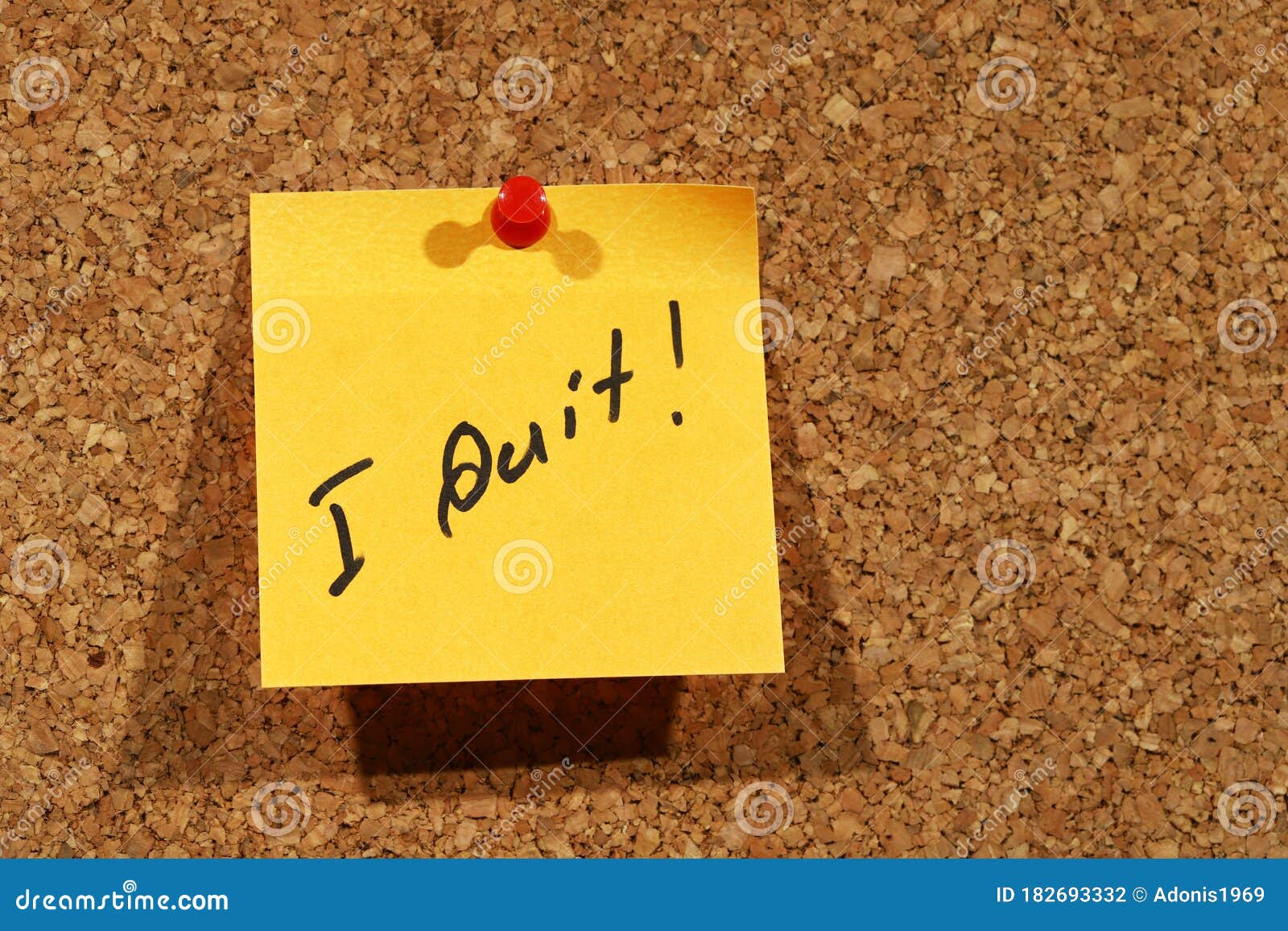 I quit post it stock photo. Image of office, clip, note - 182693332