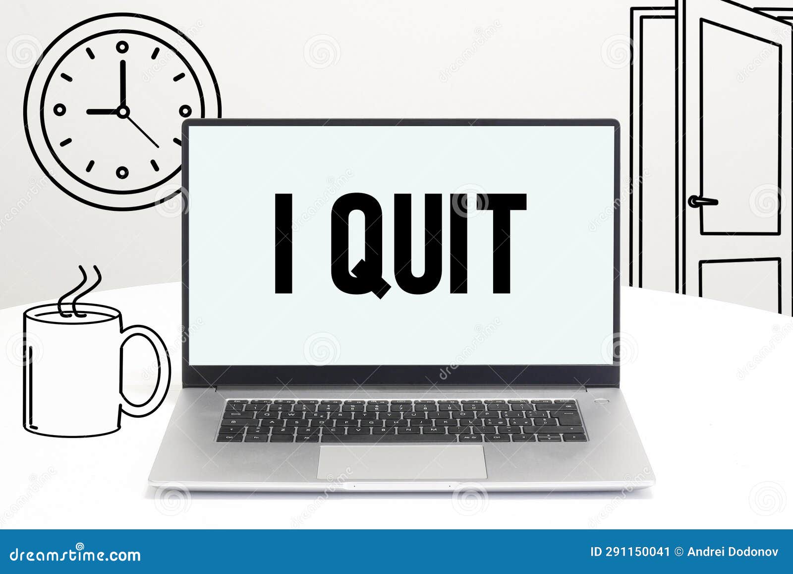 I Quit is Shown Using the Text on the Screen of Laptop Stock Image ...