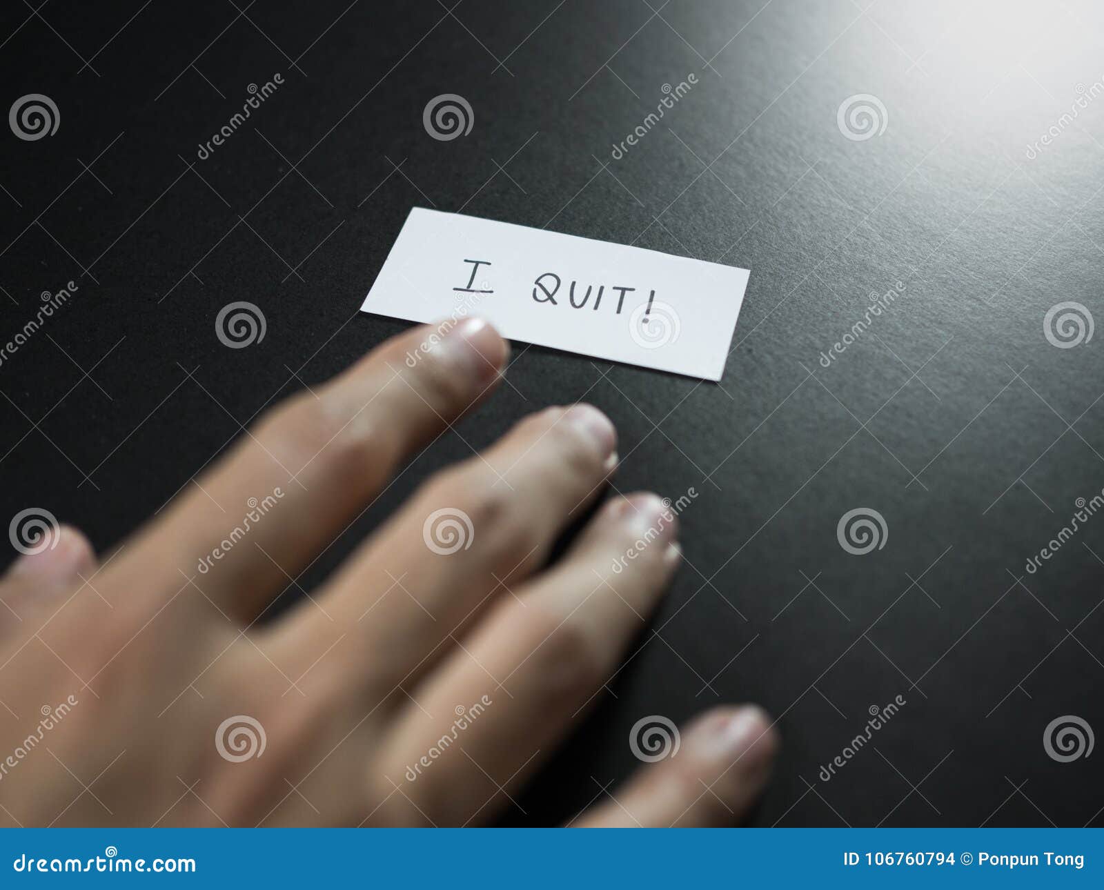 I Quit Sign Paper with Hand Stock Photo - Image of message, lifestyle ...