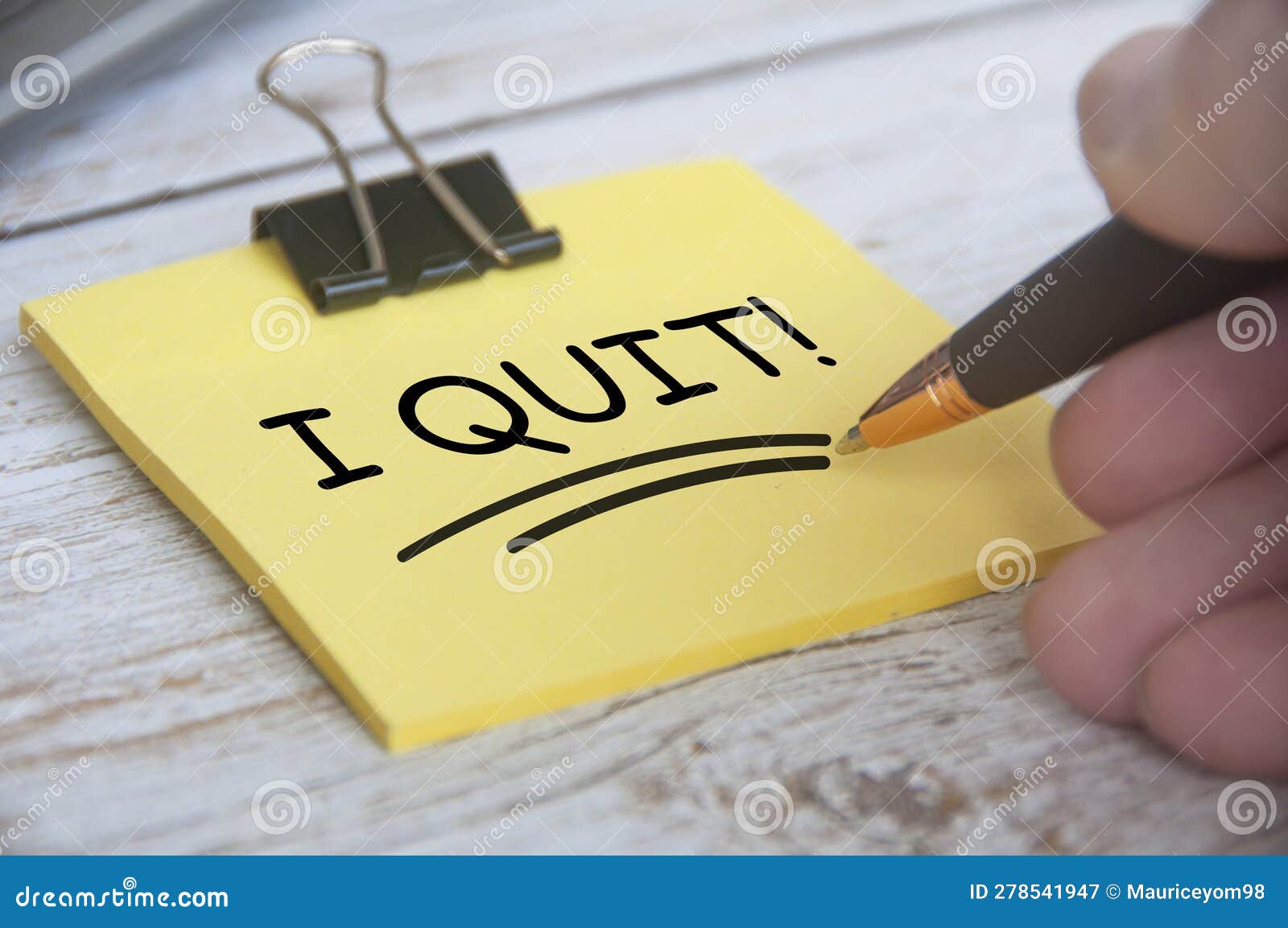 I Quit Text Written on Sticky Notes Stock Image - Image of left ...