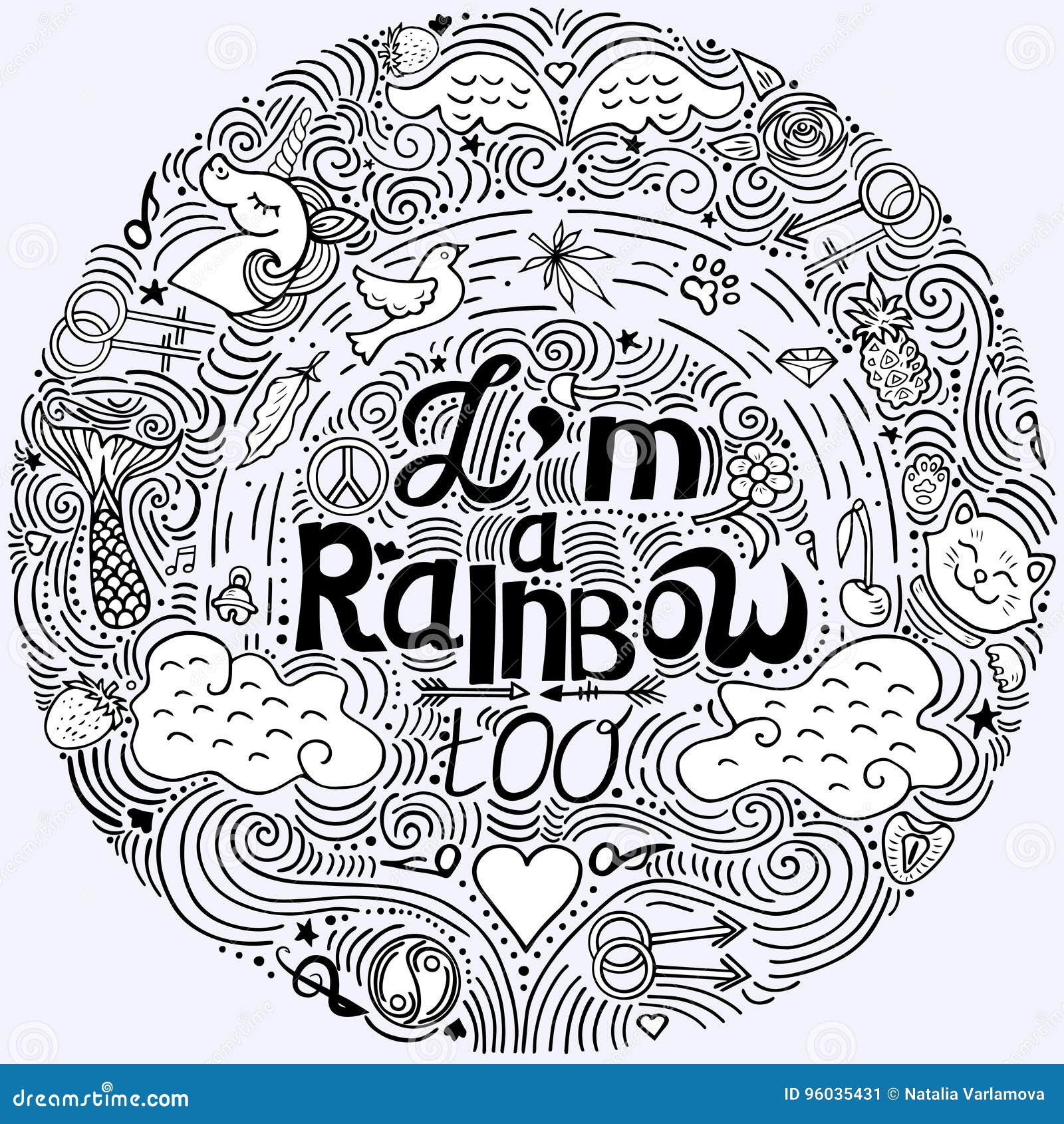 I am rainbow too. stock vector. Illustration of dream - 96035431