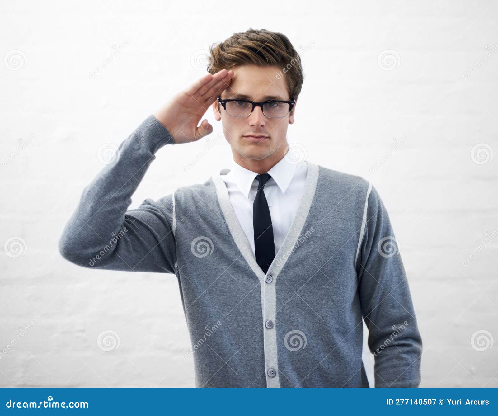 I Salute Your Technical Knowledge. a Handsome Young Nerd Saluting You ...