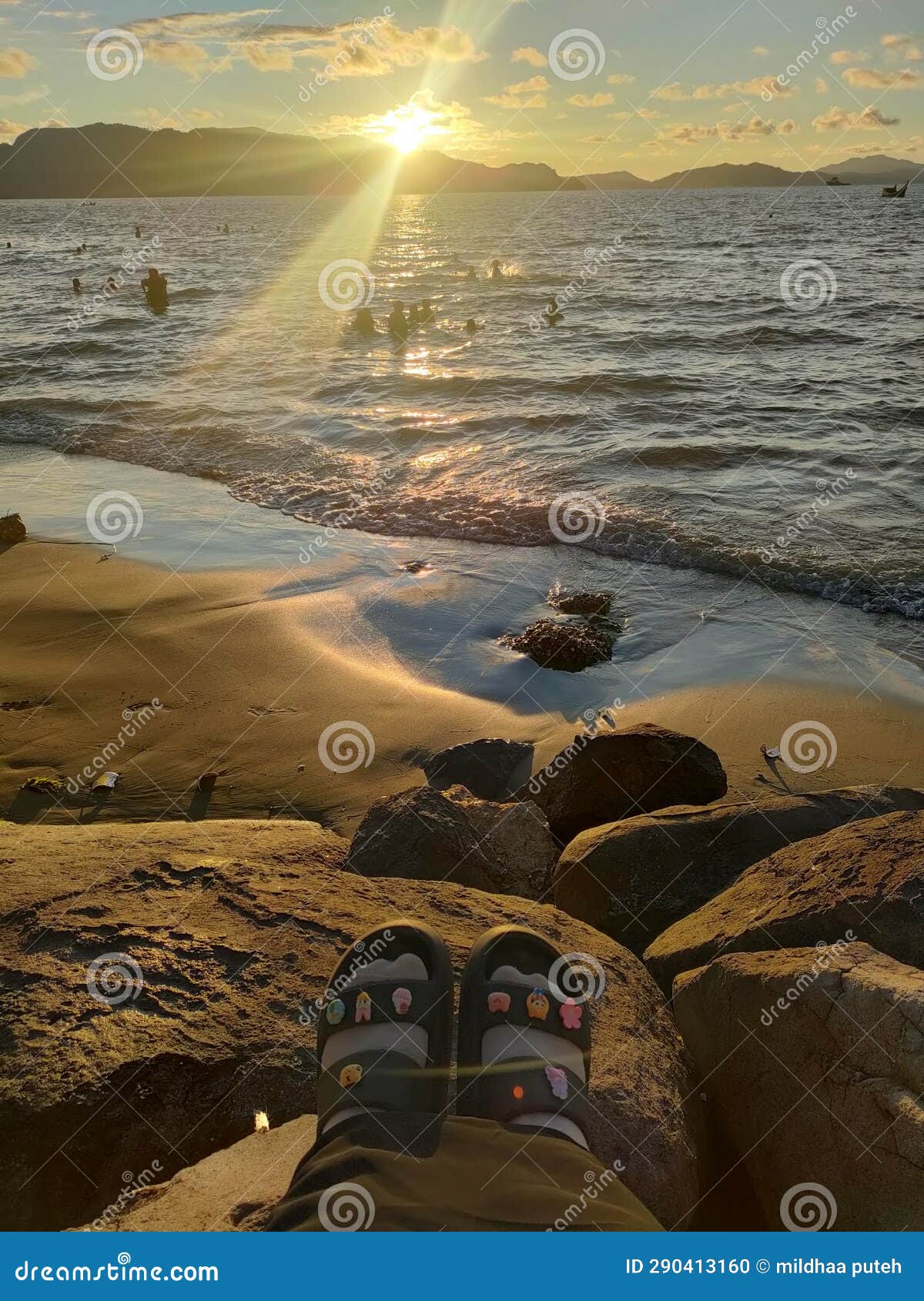 I See the Sea on the Big Stone that Day Stock Photo - Image of relax ...