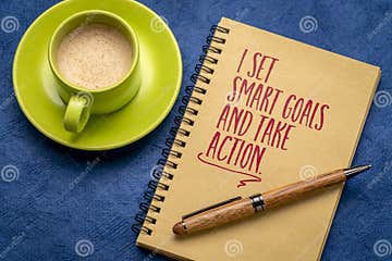 I Set Smart Goals and Take Action, Positive Affirmation Note, Goal ...