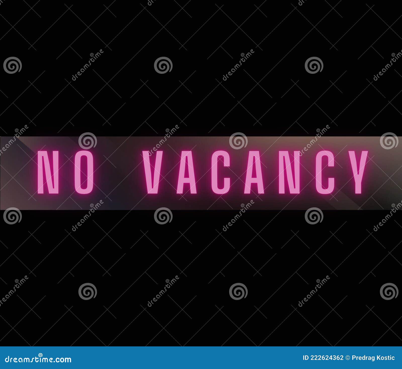 Vintage Pink Neon No Vacancy Sign. Stock Illustration - Illustration of ...