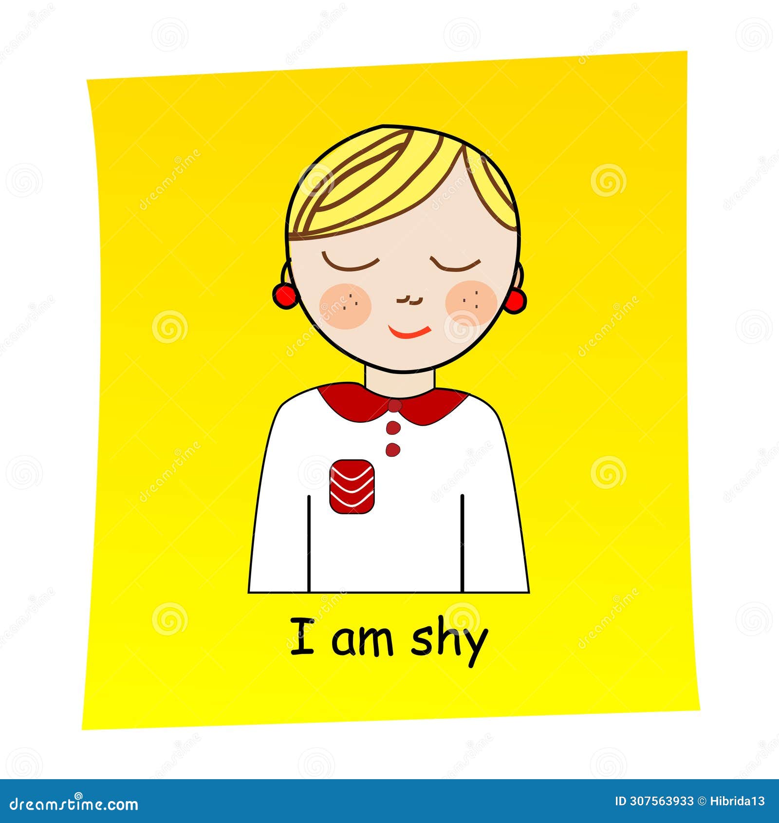 I am shy concept stock illustration. Illustration of cartoon - 307563933