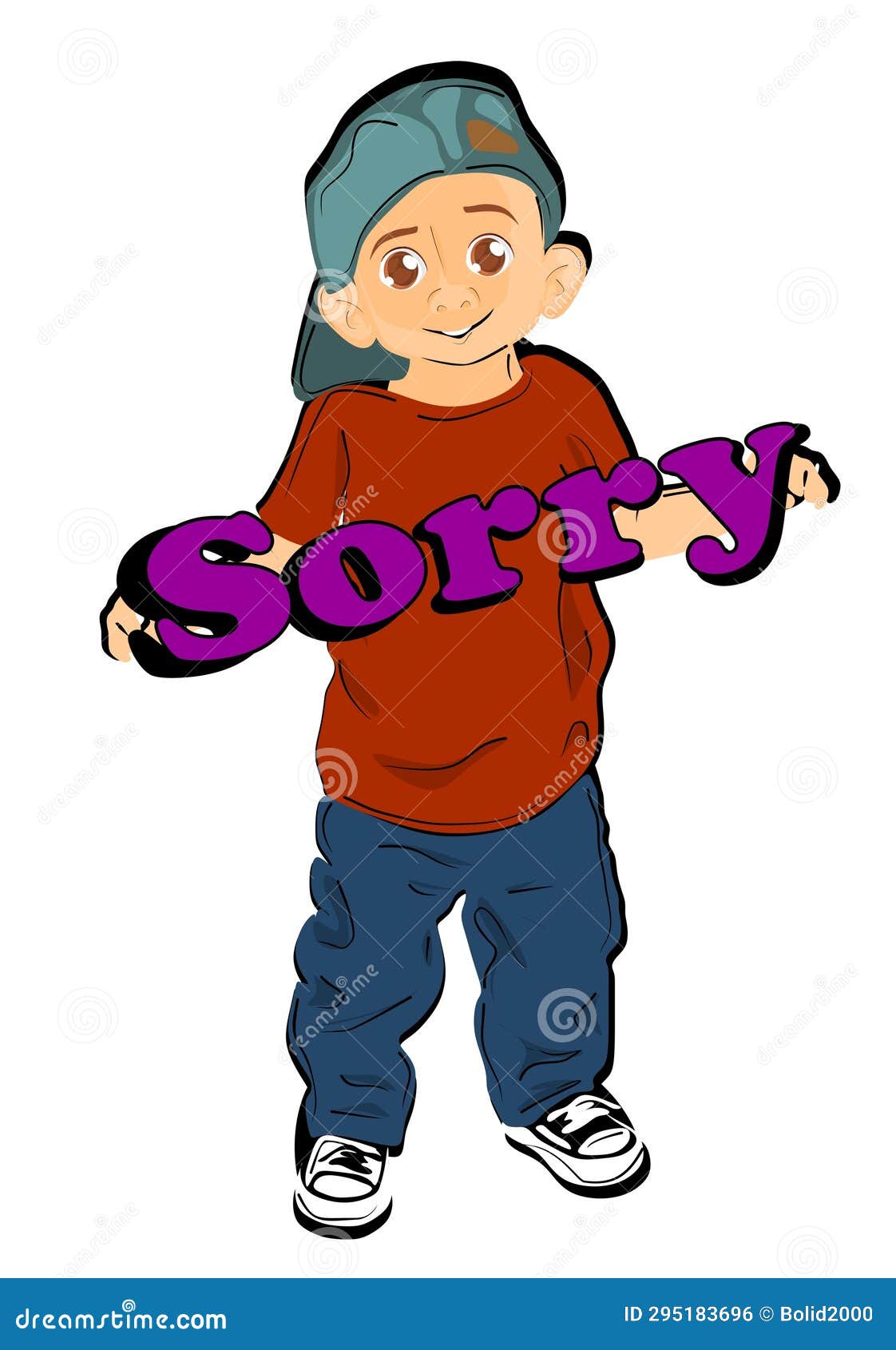 I am sorry stock illustration. Illustration of little - 295183696