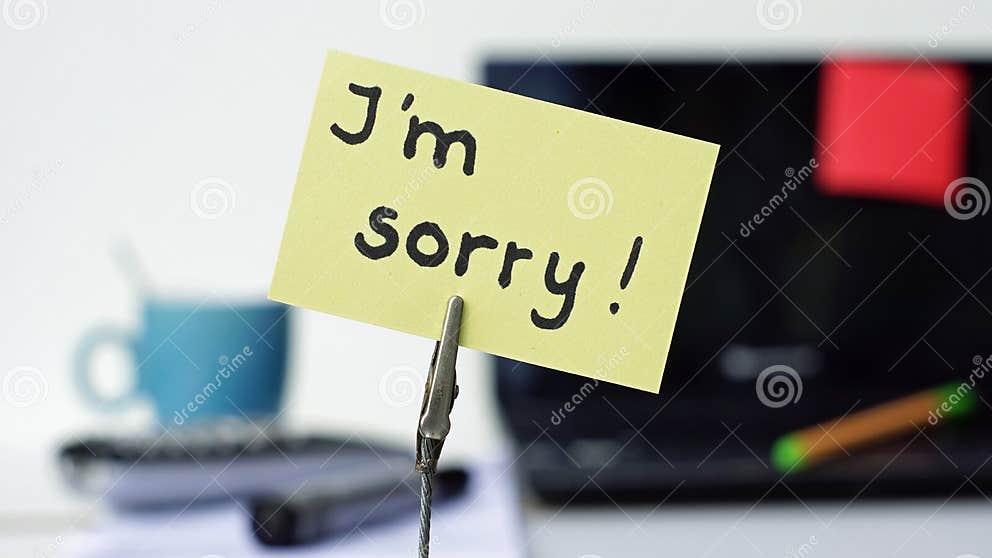I am sorry at the office stock photo. Image of memo, excuse - 35362868