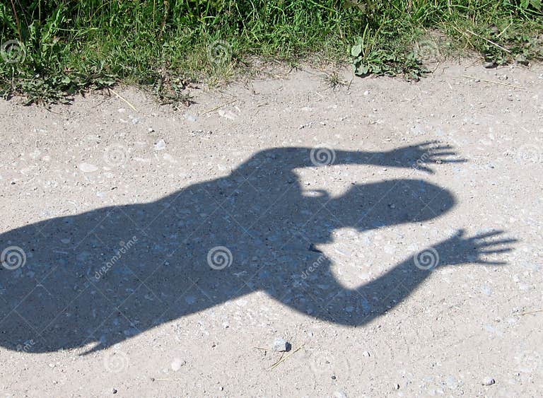 I Surrender Shadow on the Road Stock Image - Image of contour, grass ...