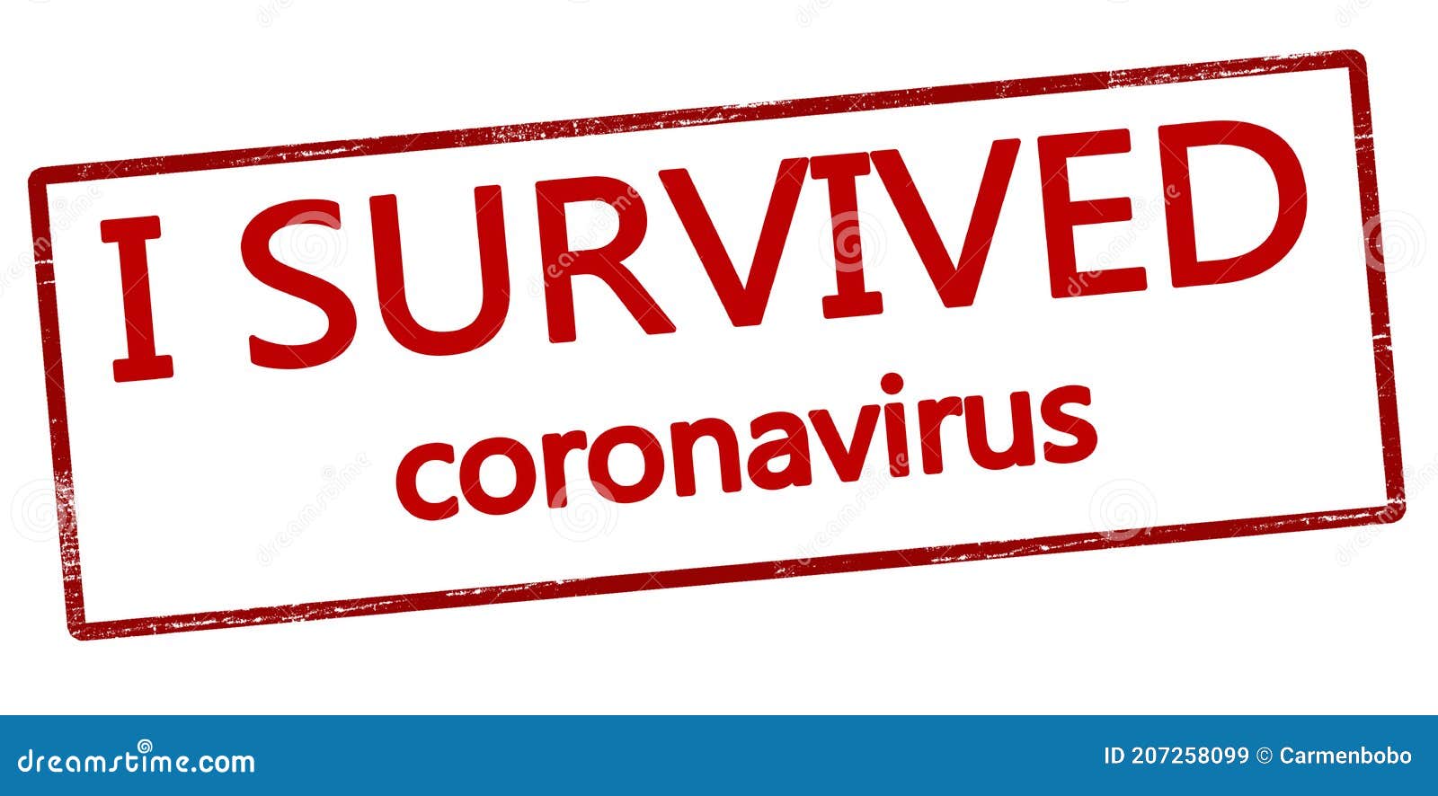 Stamp with Text I Survived Coronavirus Stock Illustration ...