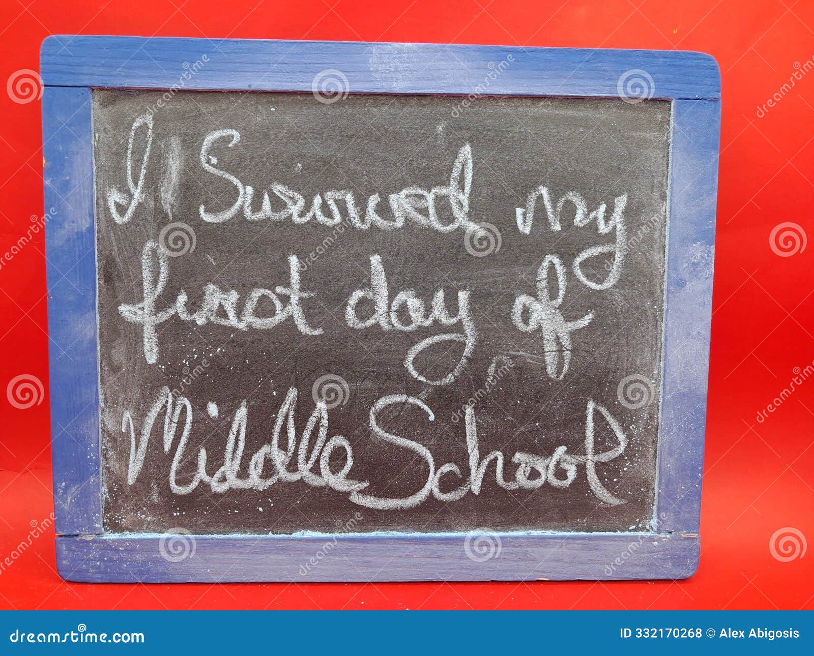 I Survived My First Day of Middle School Message Stock Photo - Image of ...