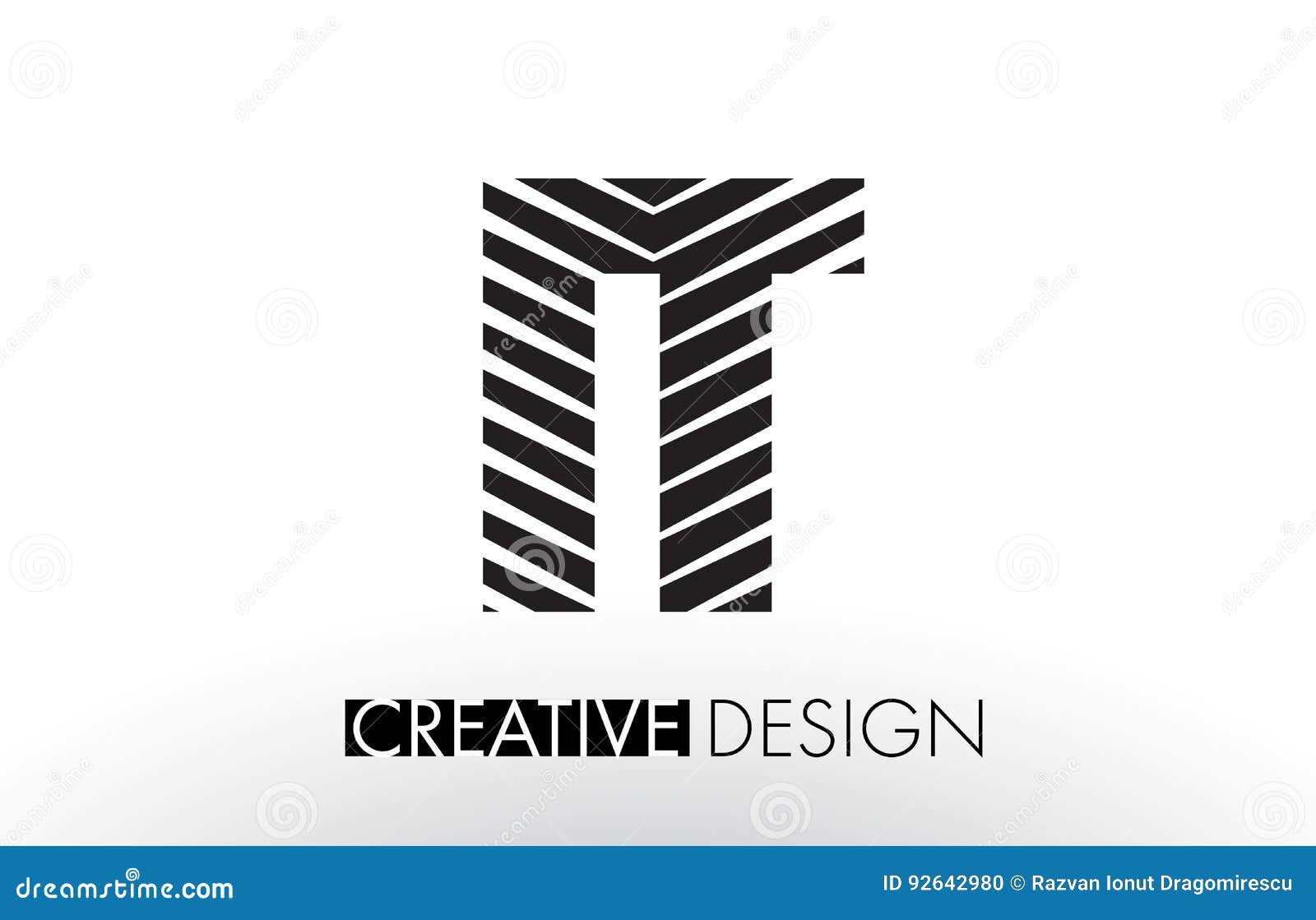It I T Lines Letter Design with Creative Elegant Zebra Stock Vector ...