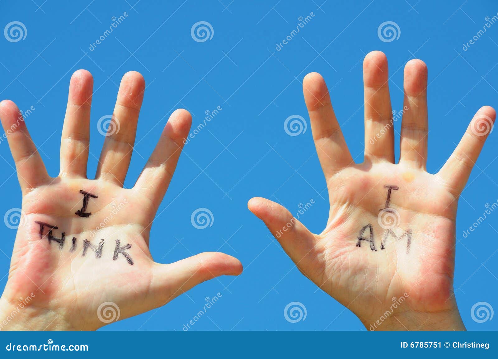I think I am stock image. Image of hands, descartes, power - 6785751
