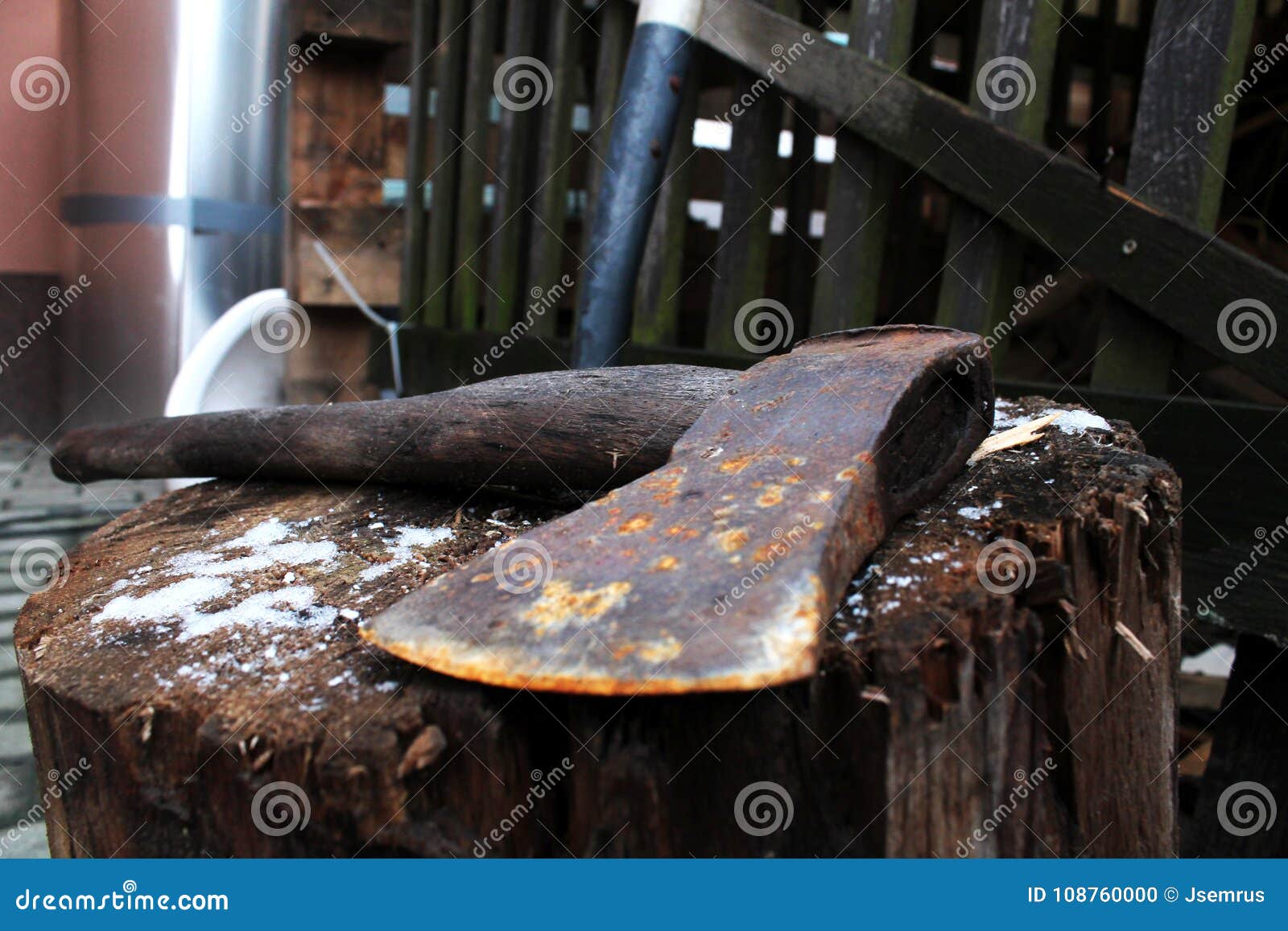 A Rusty Axe stock photo. Image of timber, sharp, nature - 108760000