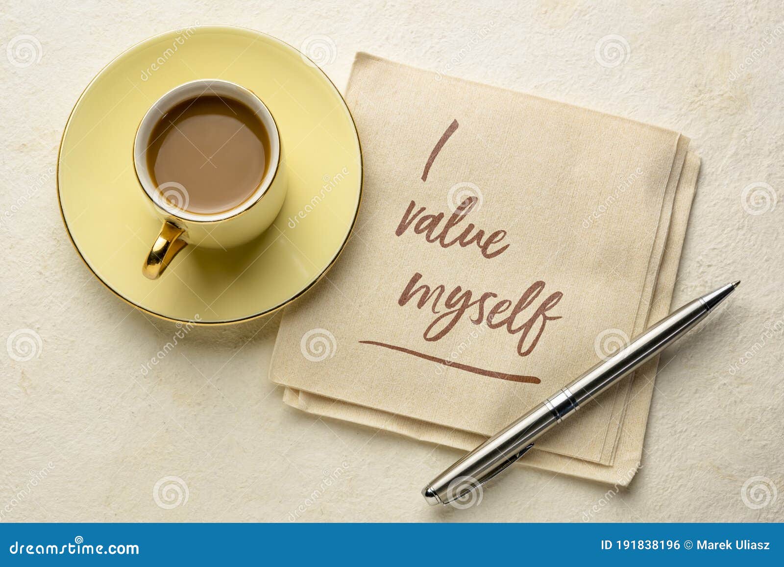 I Value Myself - Personal Development Concept Stock Photo - Image of ...