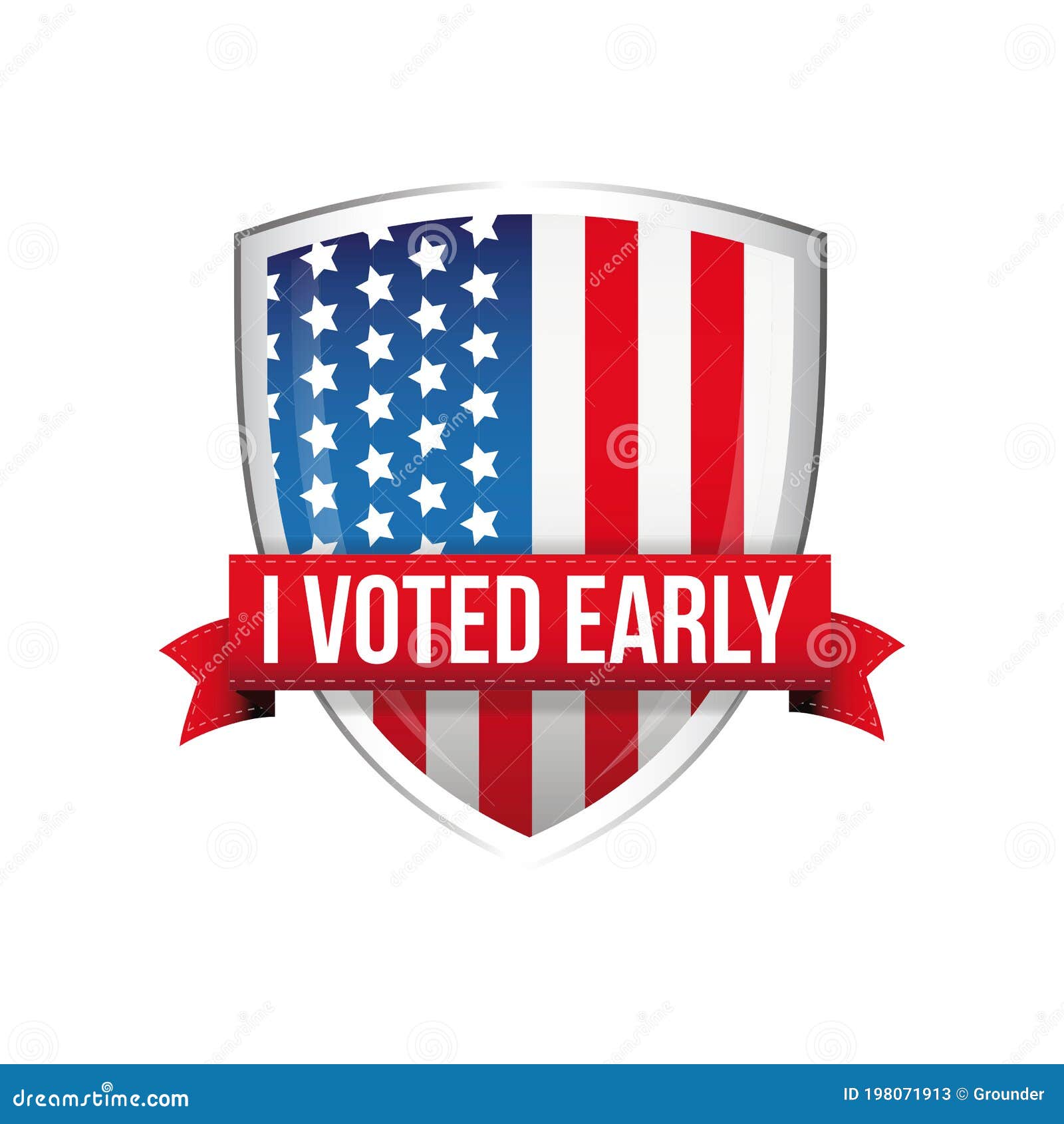 I Voted Early United States Flag Button Stock Vector - Illustration of ...