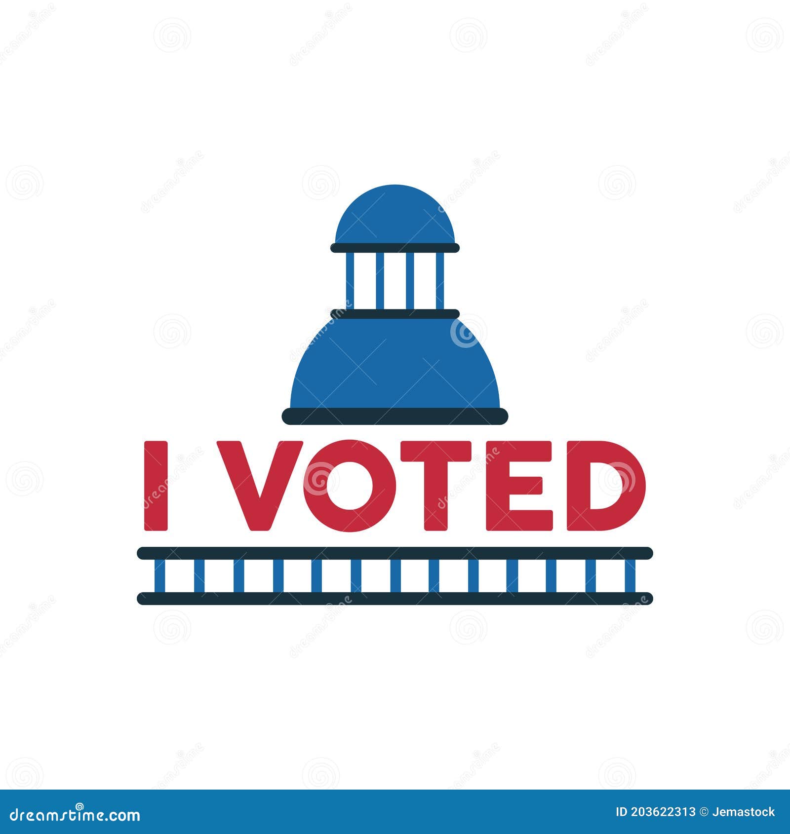 I Voted Lettering Sketch Icon, Sticker, Card, Poster, Hand Drawn Vector ...