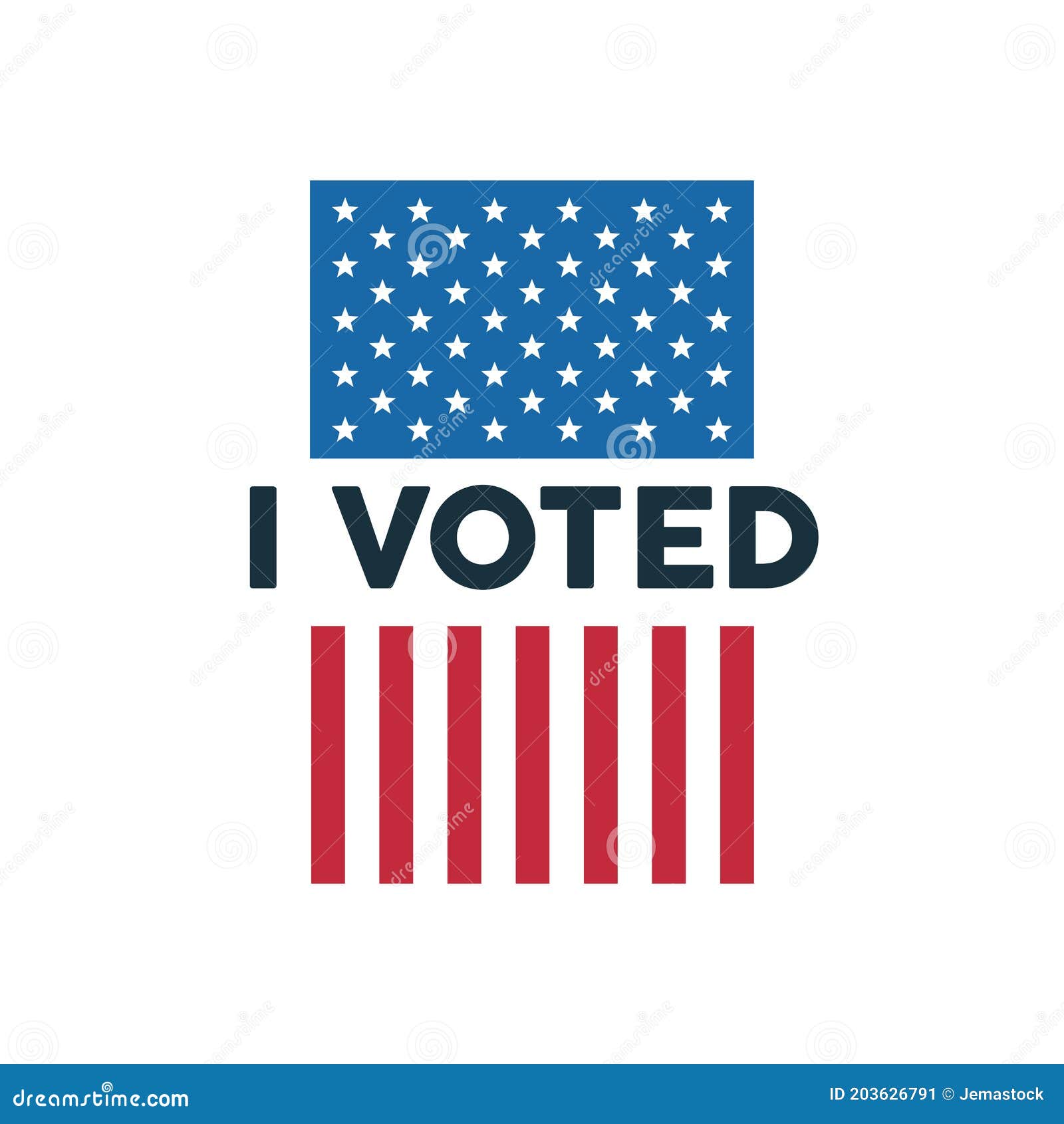 I Voted Lettering Sketch Icon, Sticker, Card, Poster, Hand Drawn Vector ...