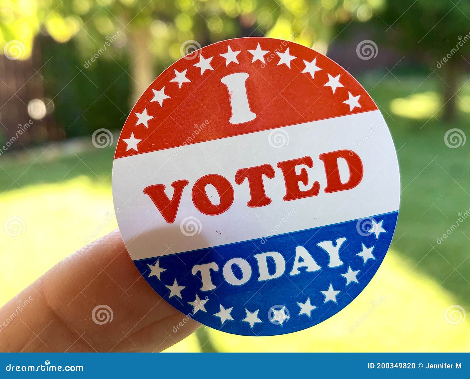 I voted sticker stock photo. Image of blue, vote, american - 200349820