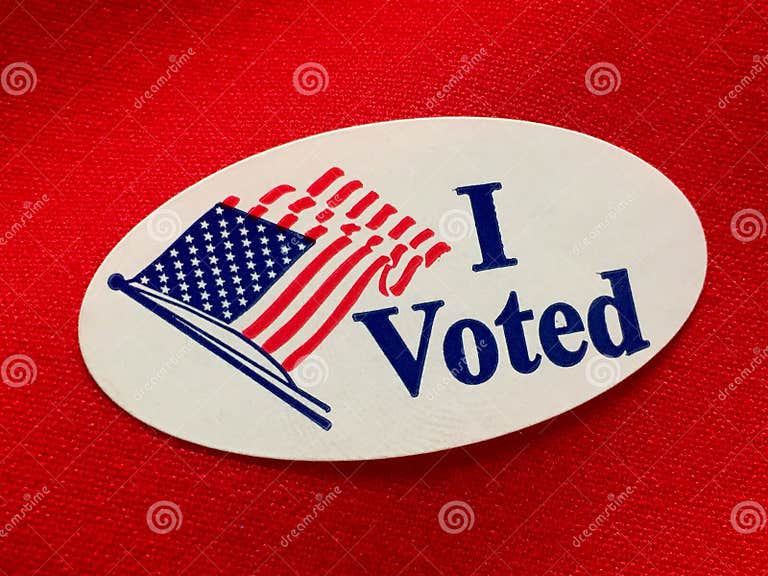 I voted sticker stock photo. Image of ballot, democracy - 80001150
