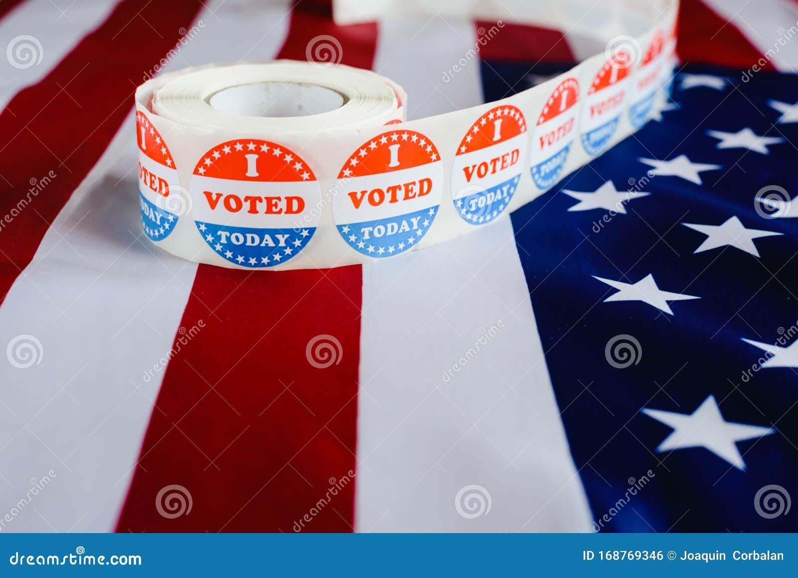 I Voted Today Sticker, Typical of US Elections on American Flag ...