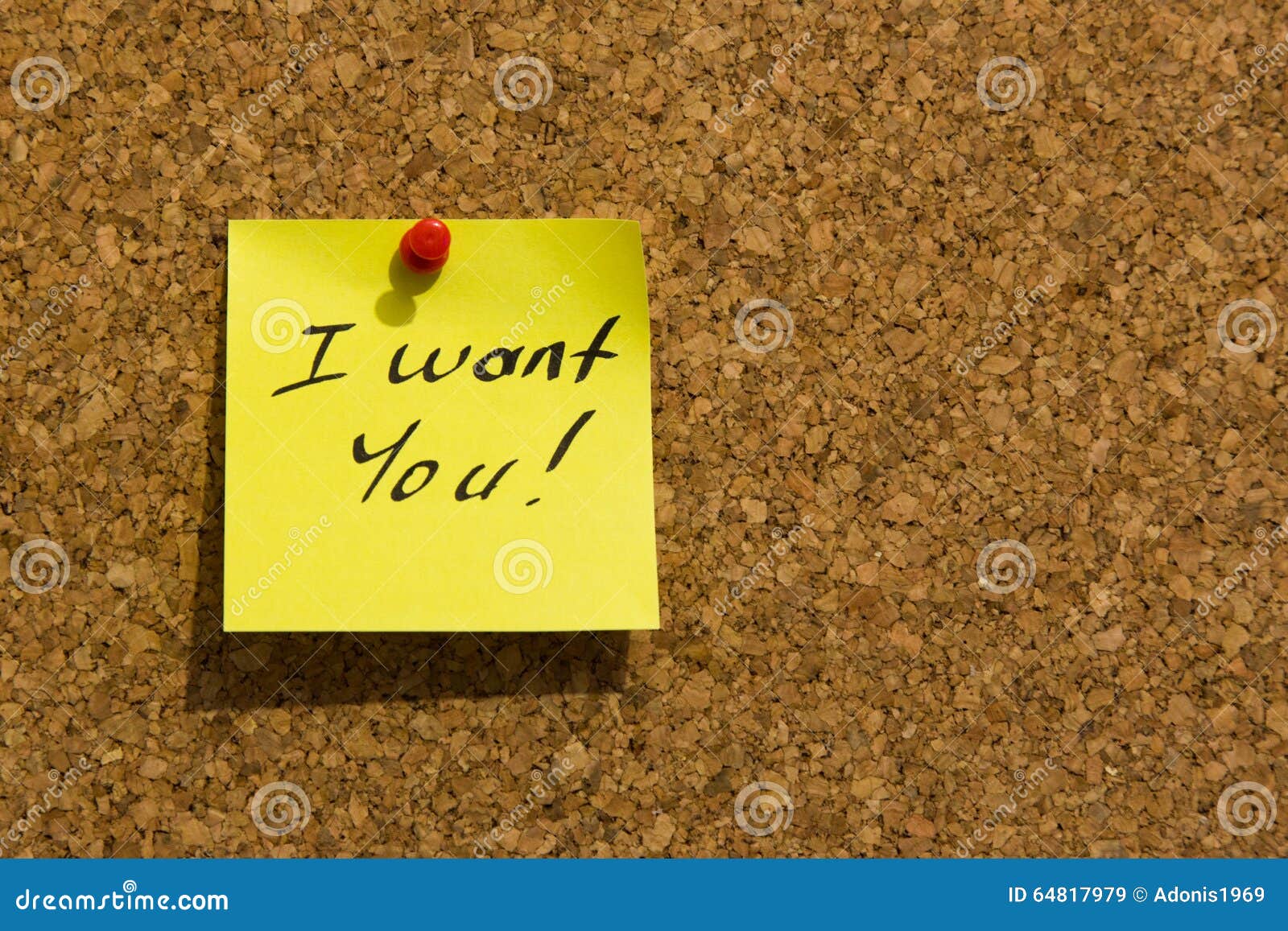 I want you post-it note stock image. Image of postit - 64817979