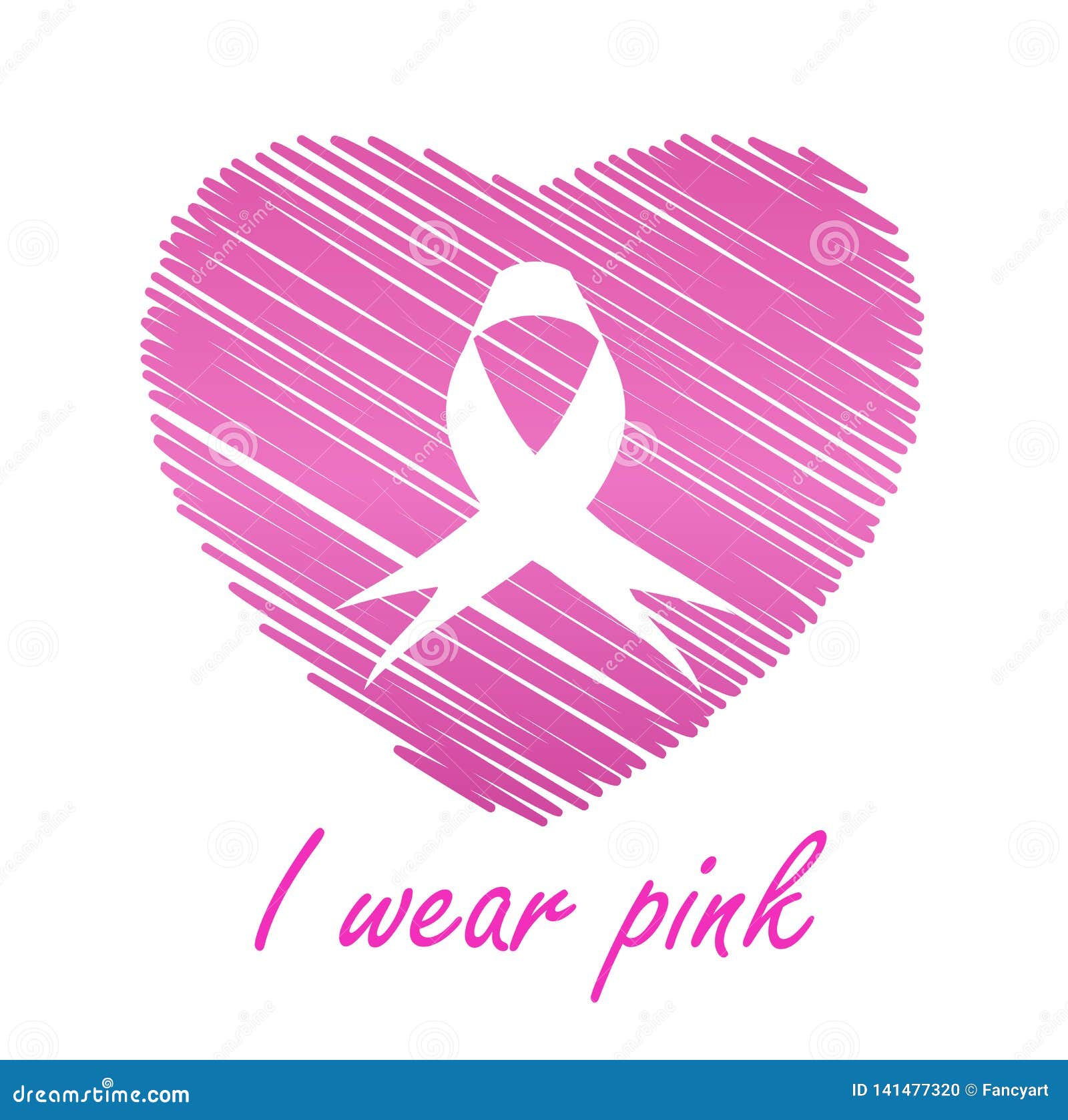I Wear Pink Breast Cancer Awareness Month October Stock Vector