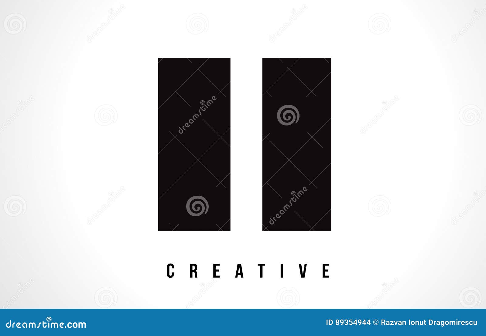 I White Letter Logo Design with Black Square. Stock Vector ...
