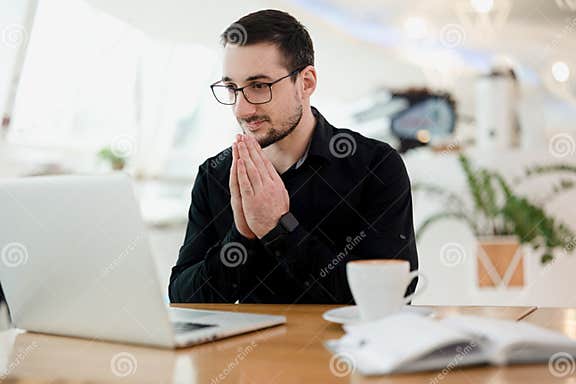 I Will Hope the Code Will Work Young Concentrated Programmer Holding ...