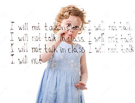 I Will Not Talk in Class stock image. Image of class, elementary - 9178259