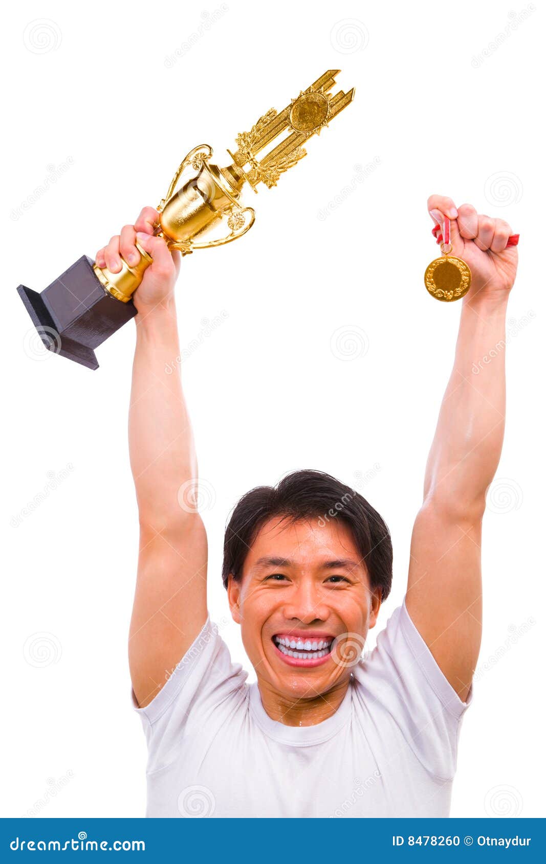 I win stock photo. Image of head, hands, achievement, excited - 8478260