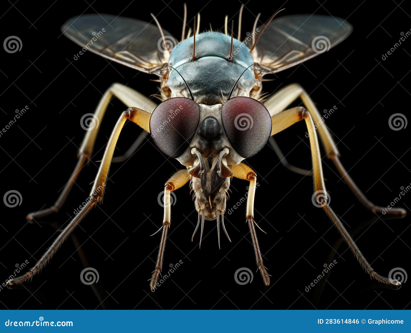 Big Mosquito Top View, Front View Stock Illustration - Illustration of ...