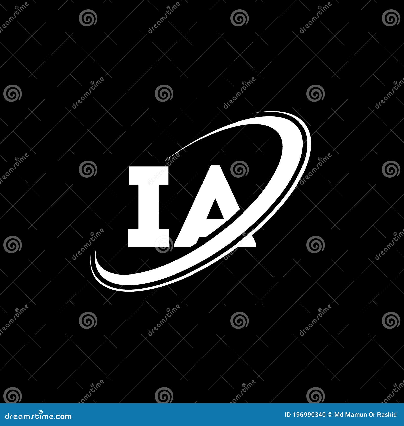 IA I a Letter Logo Design. Initial Letter IA Linked Circle Uppercase ...