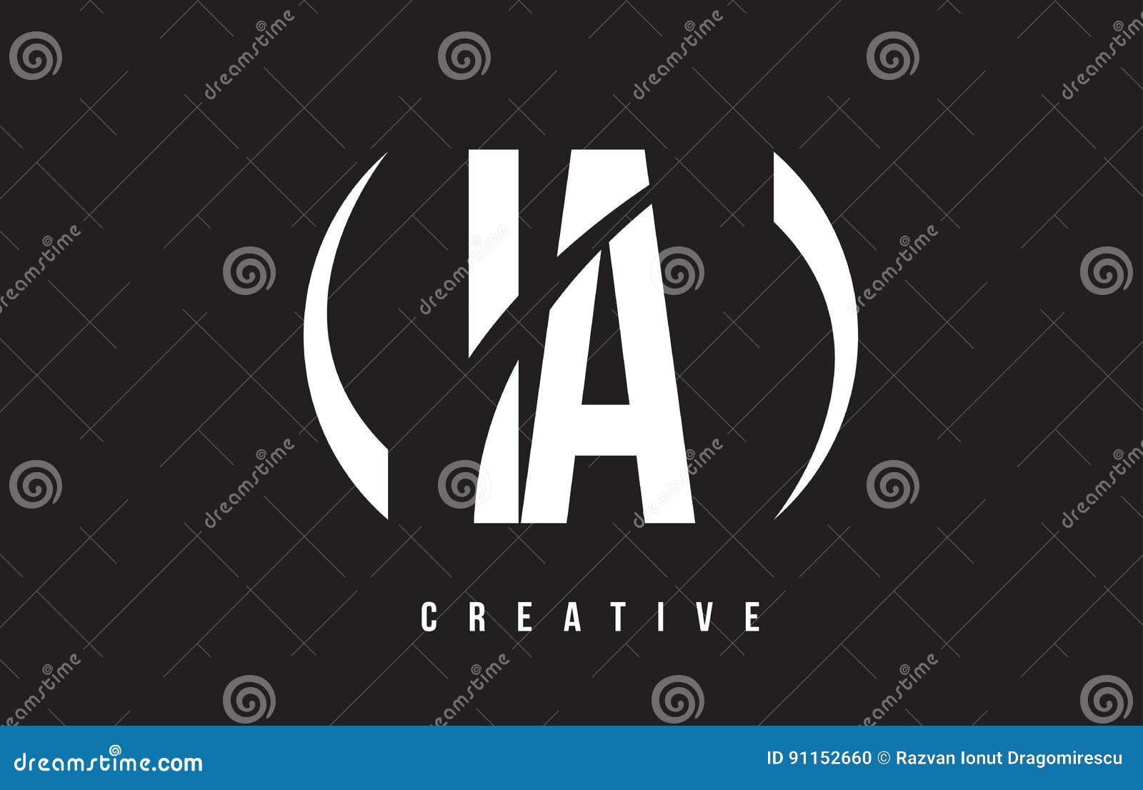 IA I a White Letter Logo Design with Black Background. Stock Vector ...