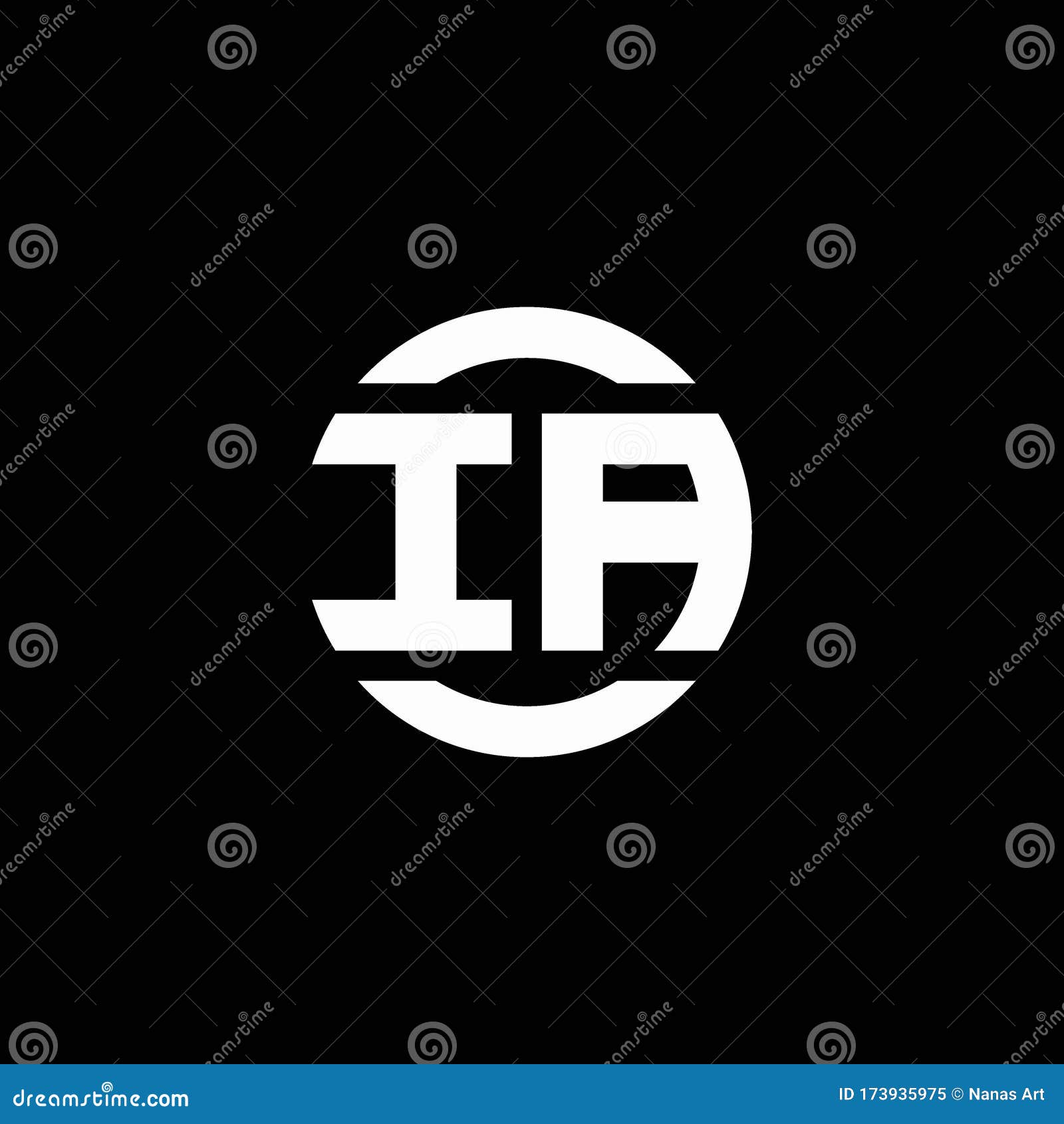 IA Logo Monogram Isolated on Circle Element Design Template Stock ...