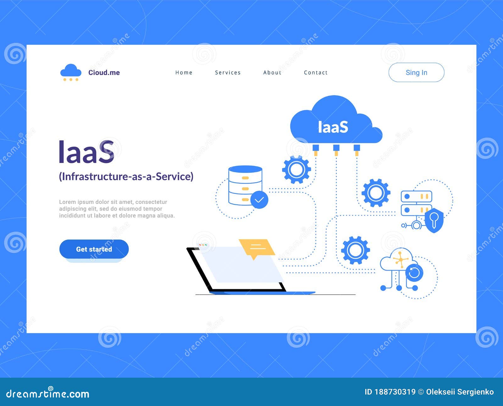 IaaS: Infrastructure As a Service First Screen. Flexible Cloud ...