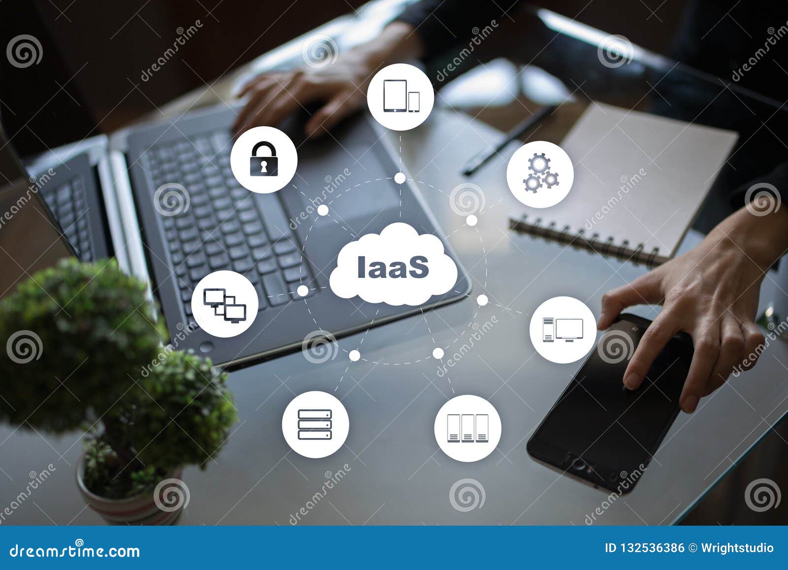 IaaS, Infrastructure As a Service. Internet and Networking Concept ...