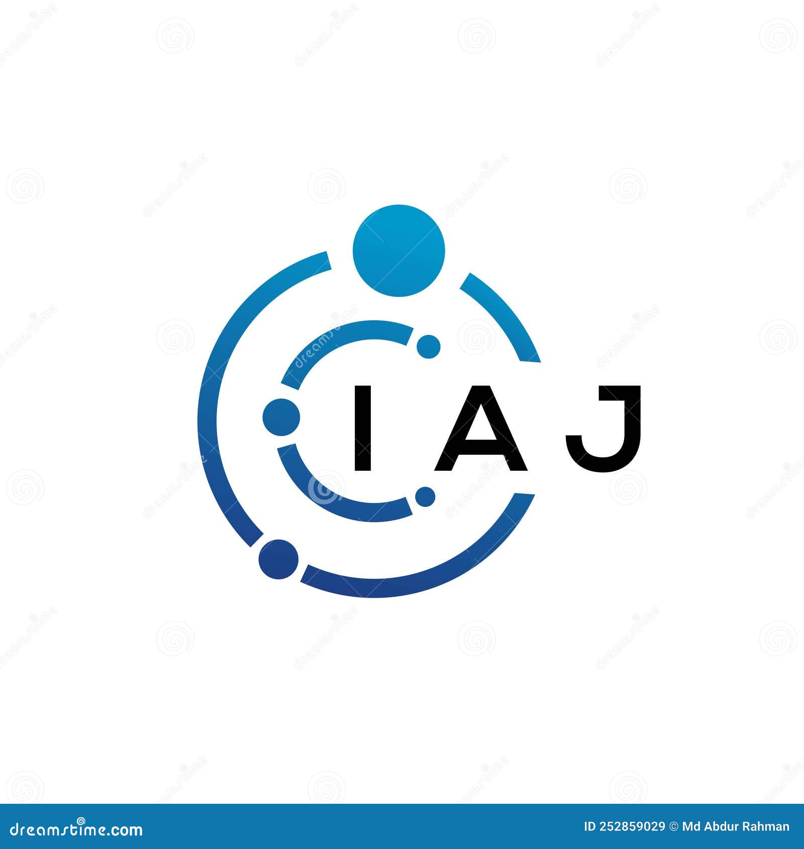 IAJ Letter Technology Logo Design on White Background. IAJ Creative ...