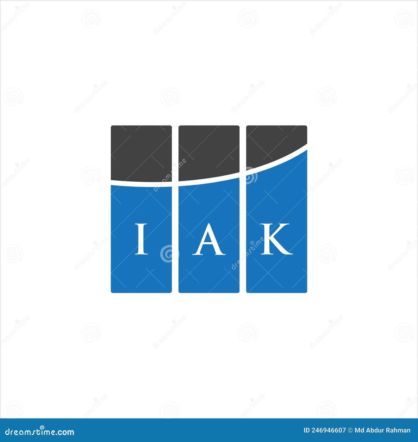 IAK Letter Logo Design on WHITE Background. IAK Creative Initials ...