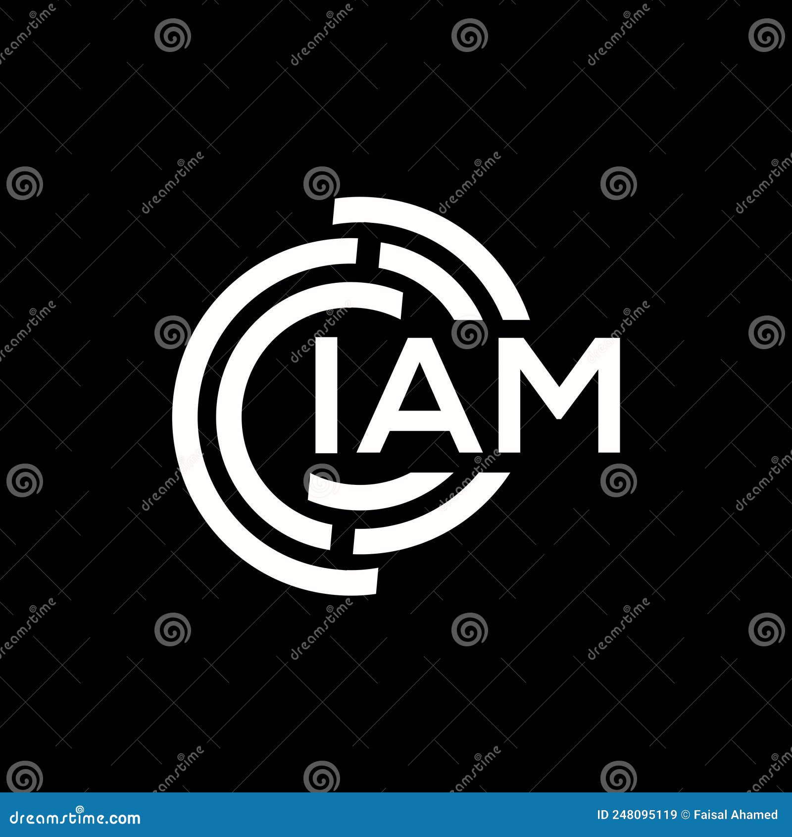 IAM Letter Logo Design on Black Background. IAM Creative Initials ...