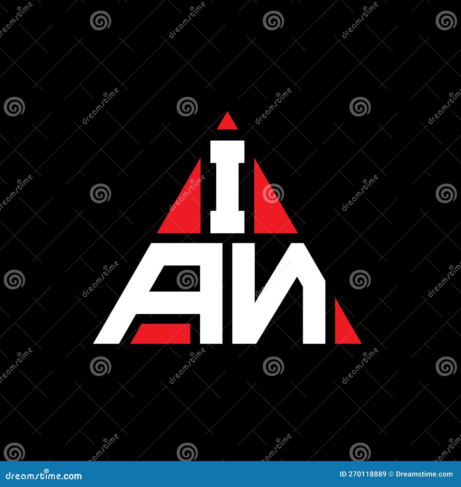IAN Triangle Letter Logo Design with Triangle Shape. IAN Triangle Logo ...