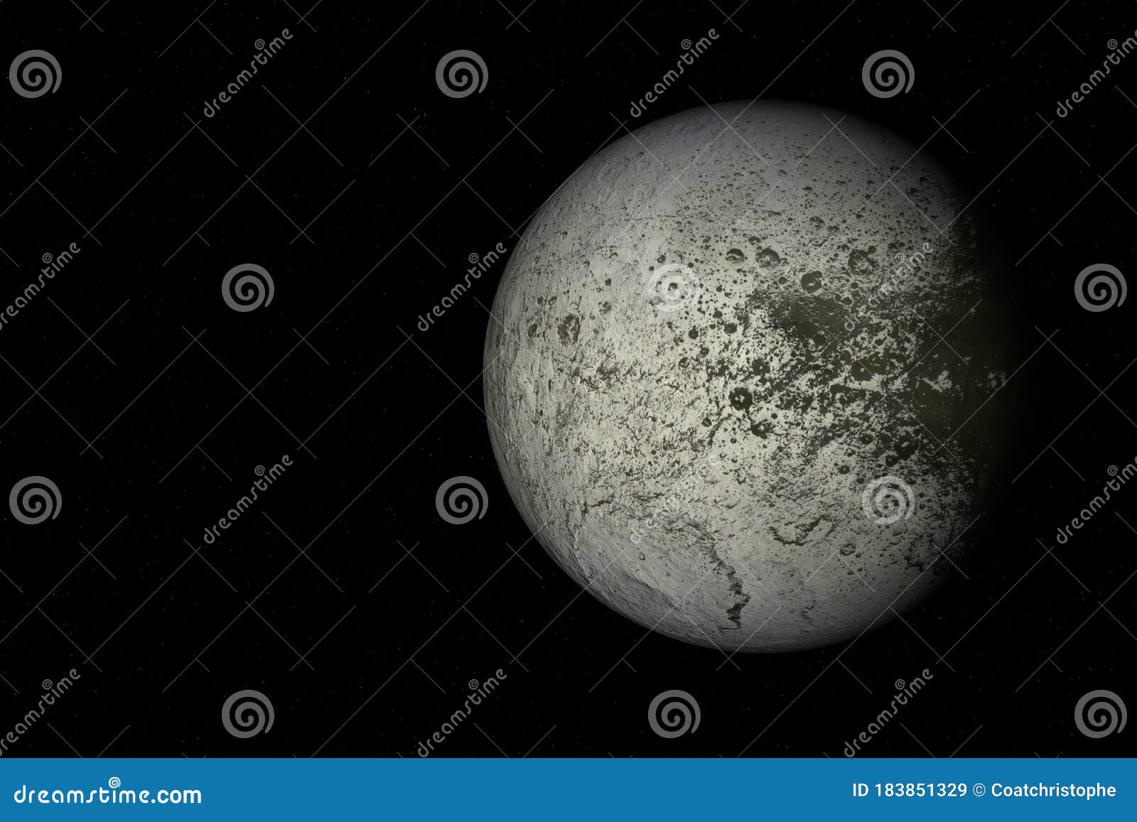Iapetus, One of the Moon of Saturn Stock Illustration - Illustration of ...