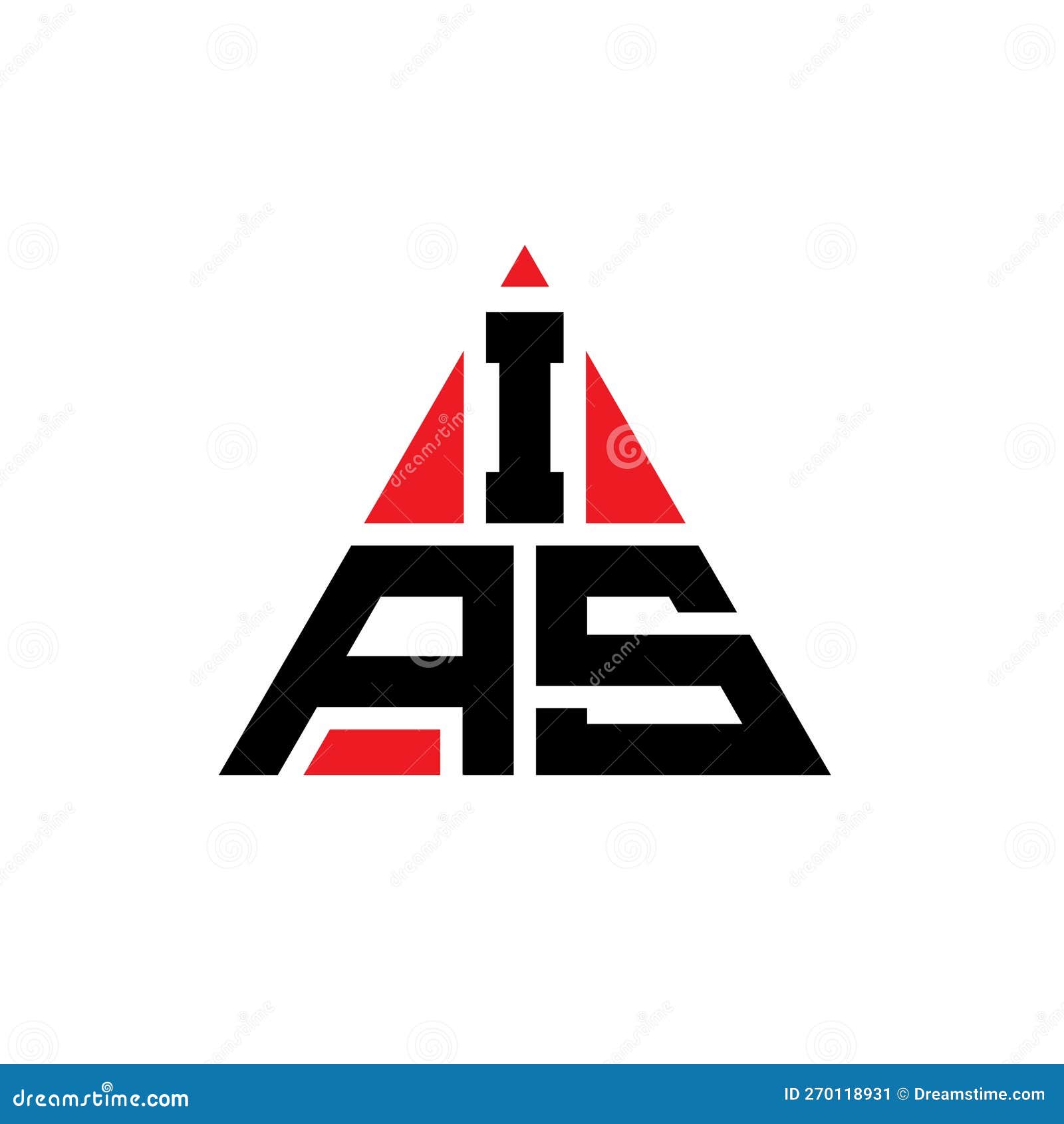 IAS Triangle Letter Logo Design with Triangle Shape. IAS Triangle Logo ...