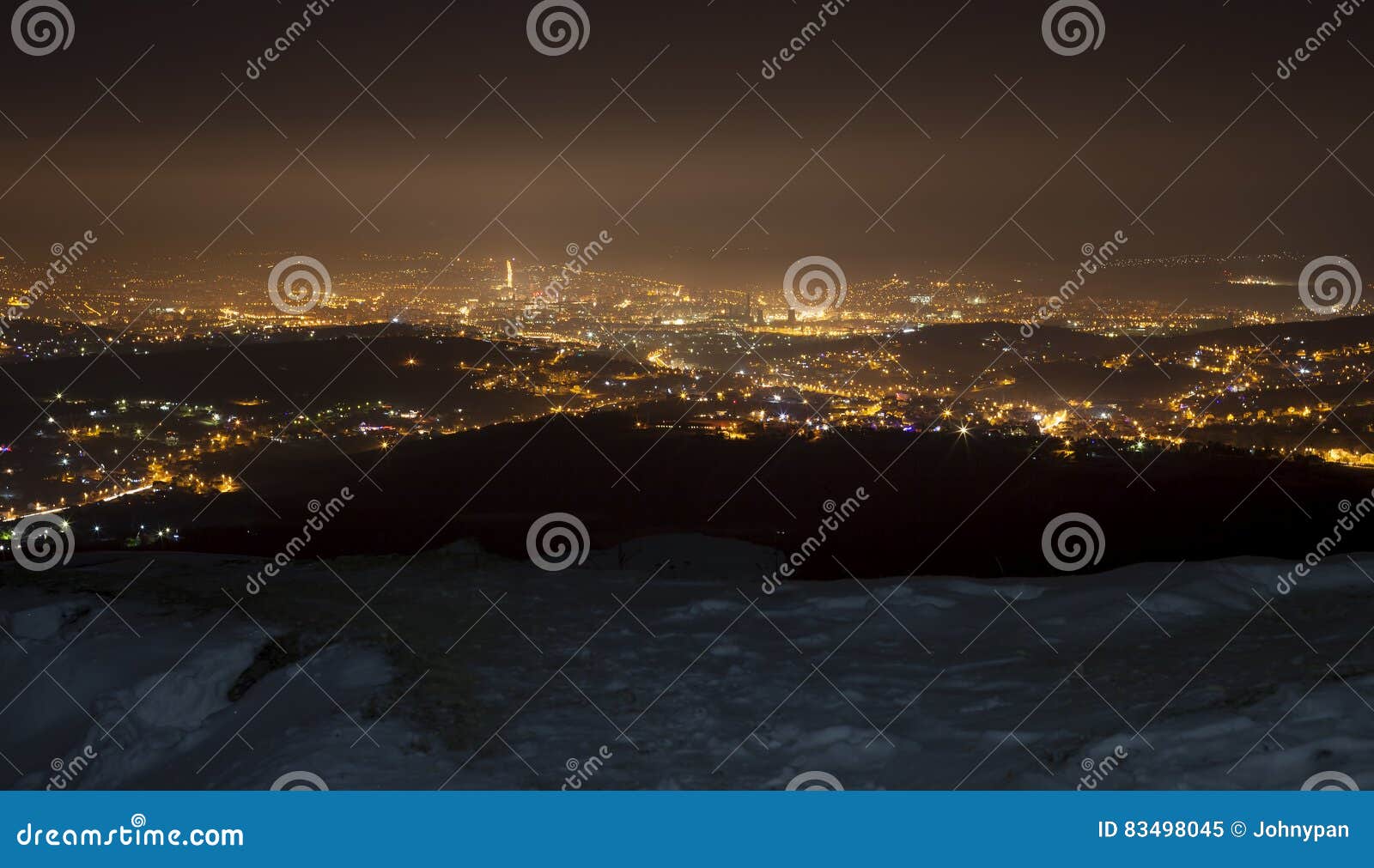 Iasi city skyline at night stock image. Image of culture - 83498045