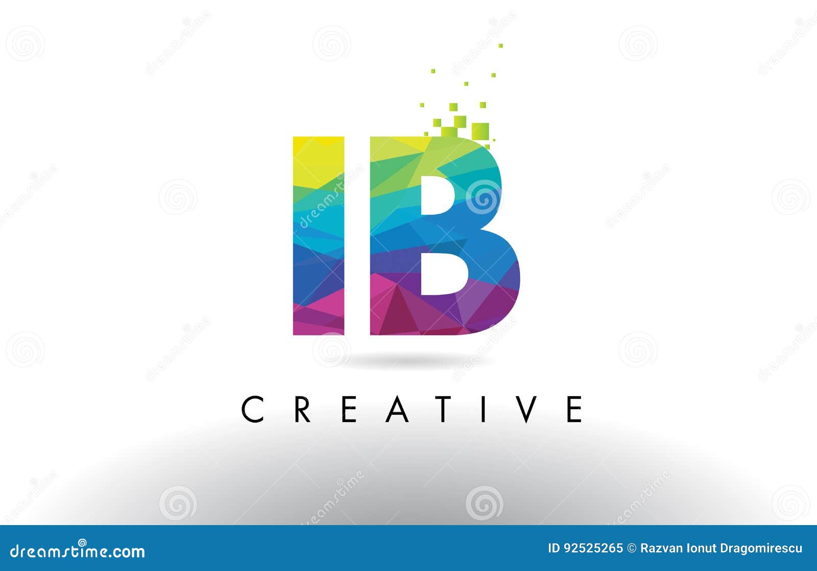 IB I B Colorful Letter Origami Triangles Design Vector. Stock Vector ...