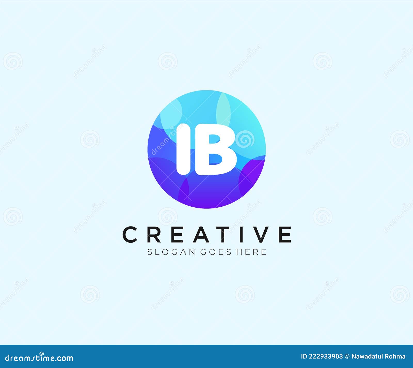 IB Initial Logo with Colorful Circle Template Vector Stock Vector ...
