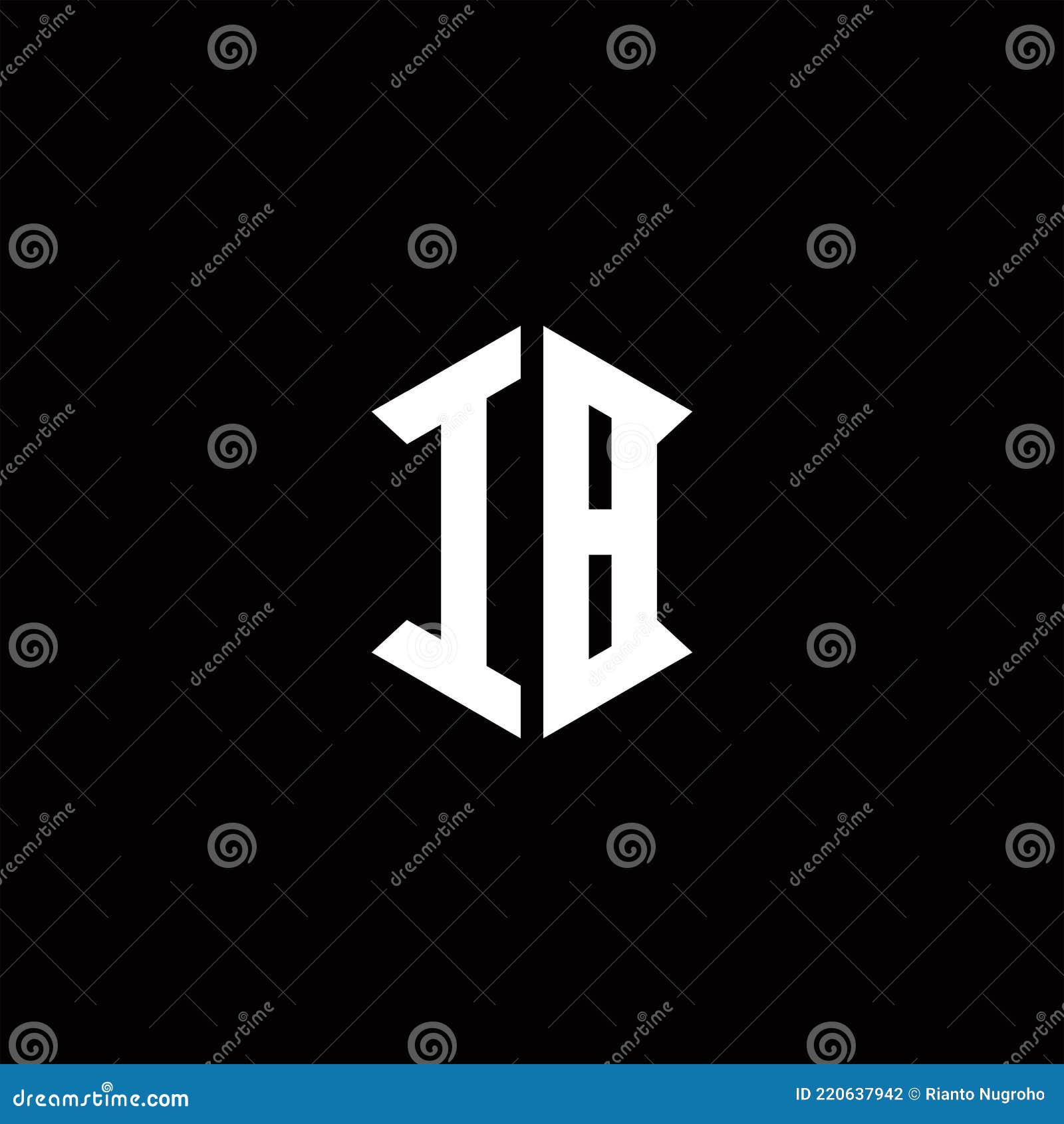 Ib Logo Monogramm Mit Schild Form Designs Schablone Vektor Abbildung ...