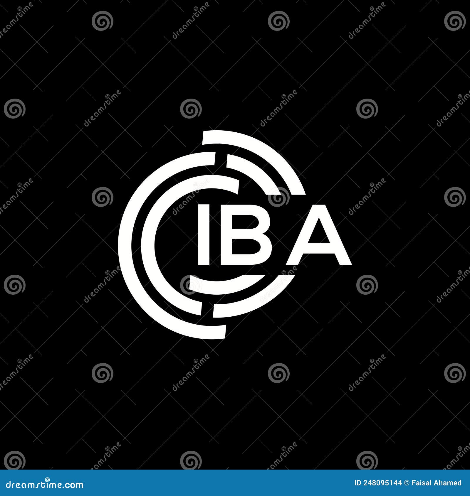 IBA Letter Logo Design On Black Background. IBA Creative Initials ...
