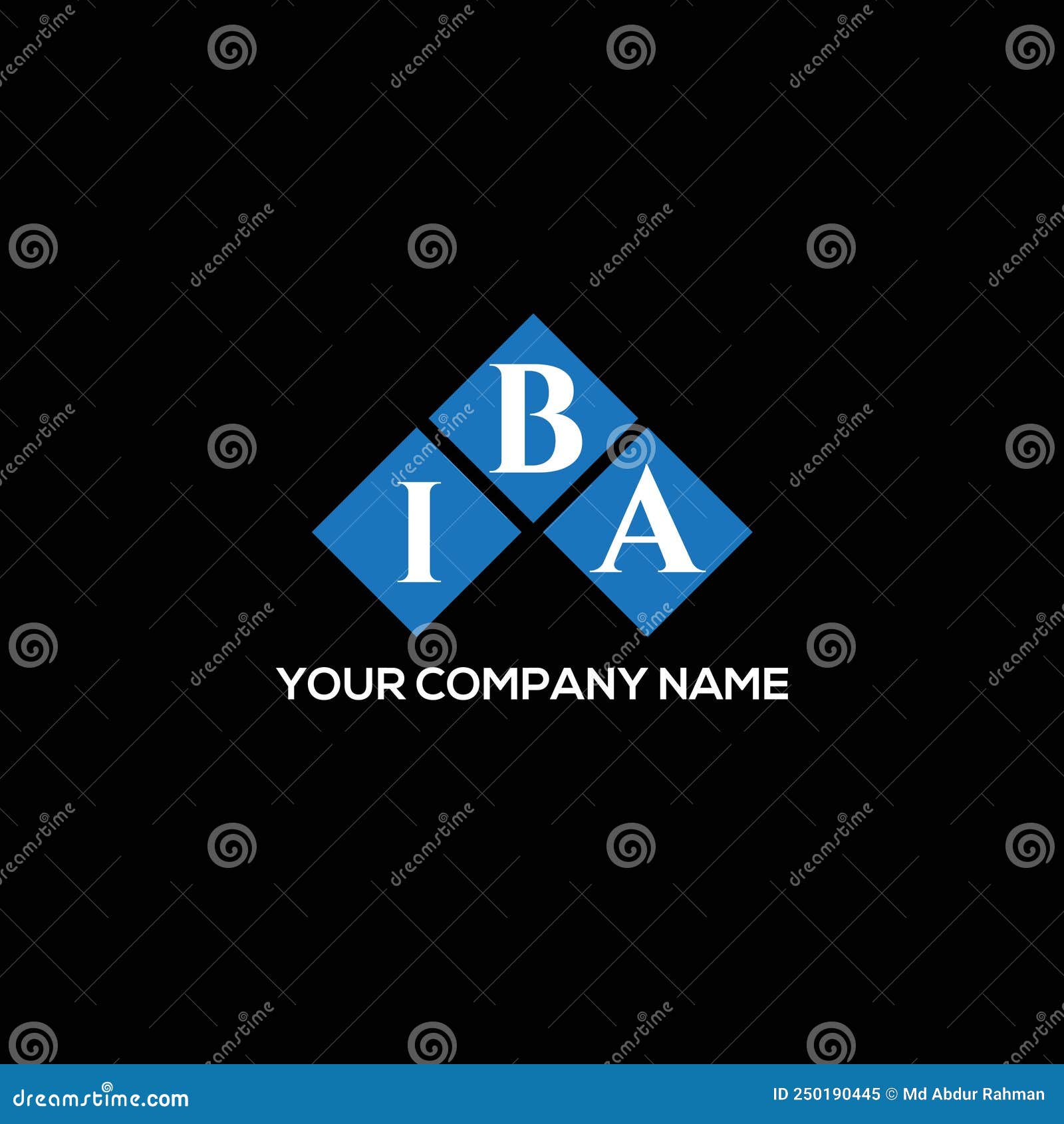IBA Letter Logo Design On BLACK Background. IBA Creative Initials ...