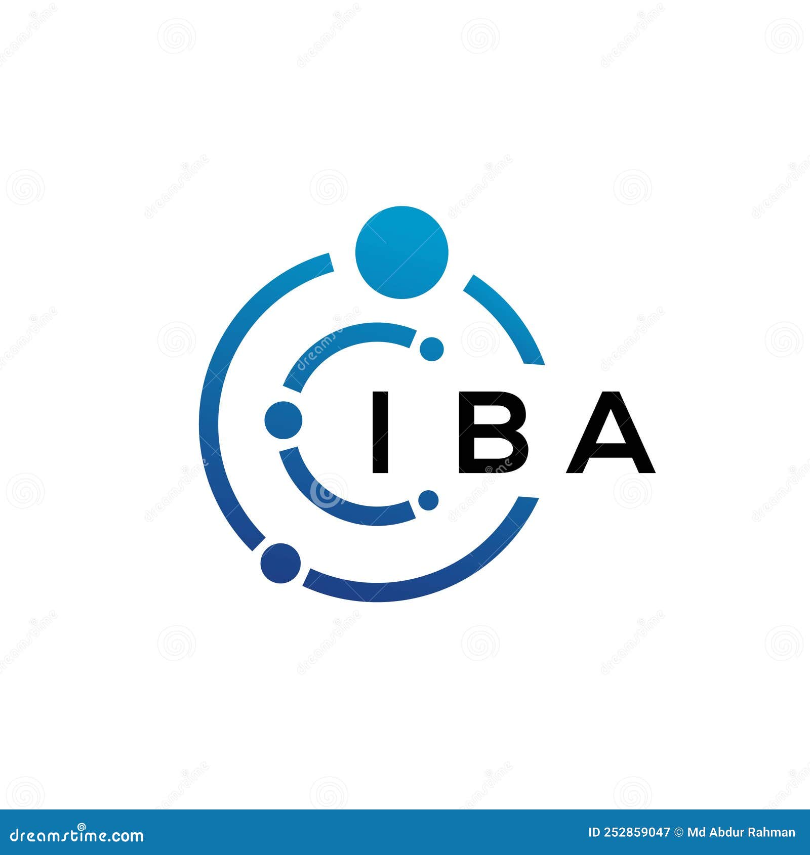 IBA Letter Technology Logo Design On White Background. IBA Creative ...